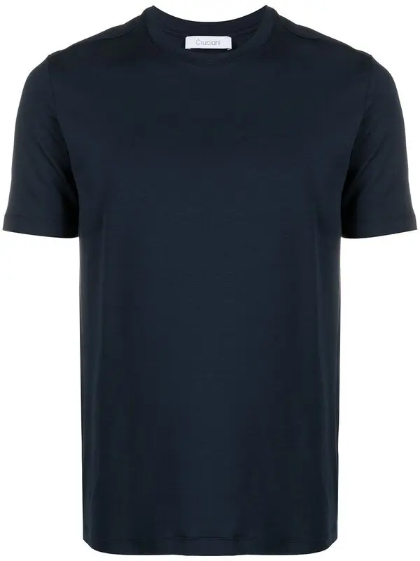 CRUCIANI Crew-neck Fitted T-shirt - Blue