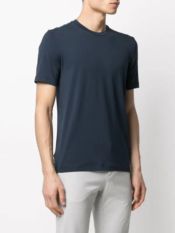 CRUCIANI Crew-neck Fitted T-shirt - Blue