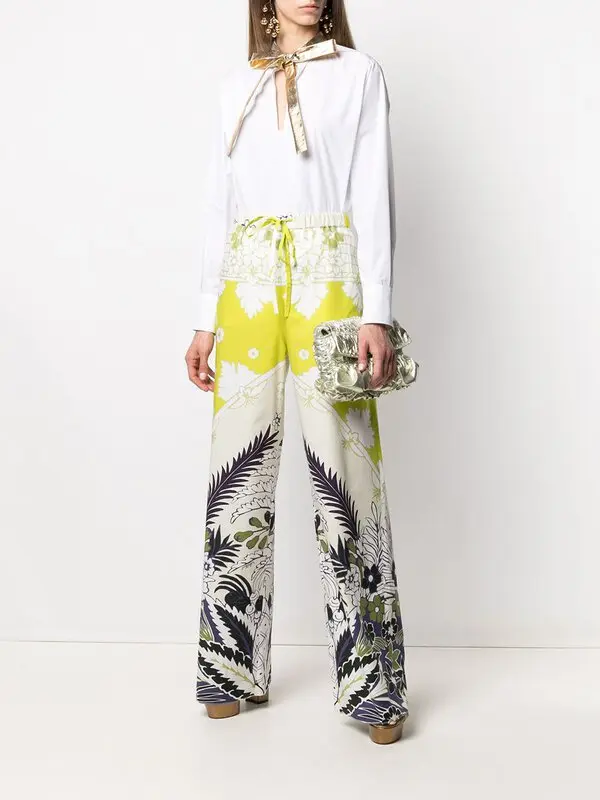 Valentino Garavani Floral-print Trousers - Yellow
