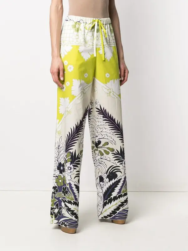 Valentino Garavani Floral-print Trousers - Yellow