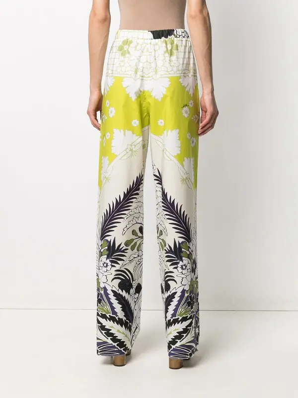 Valentino Garavani Floral-print Trousers - Yellow