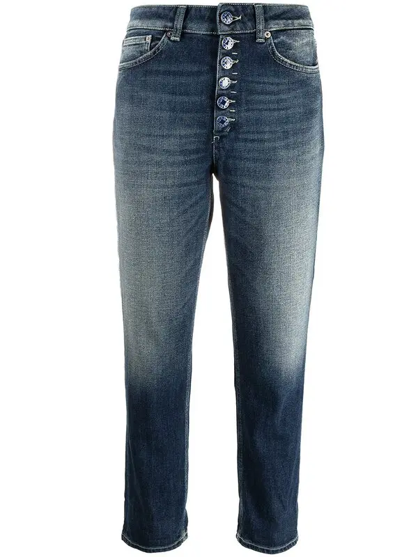 DONDUP Faded-effect Slim-fit Cropped Jeans - Blue