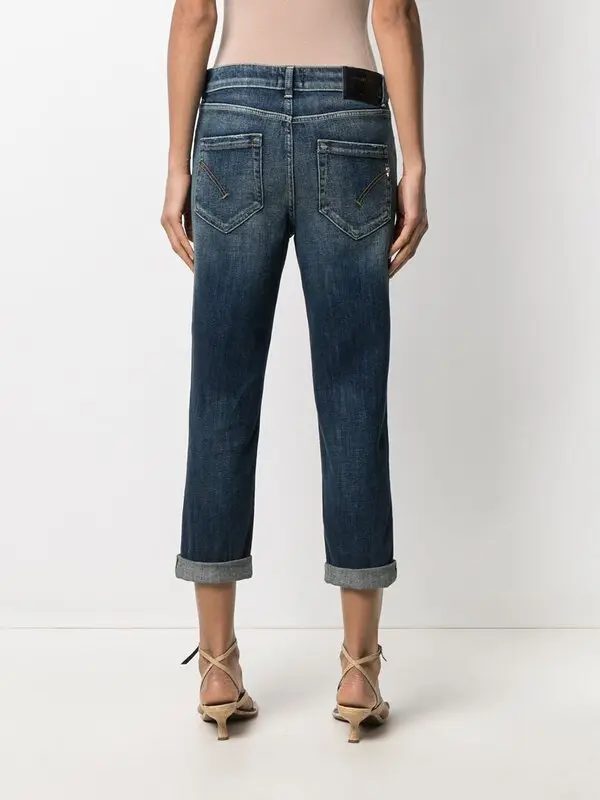 DONDUP Faded-effect Slim-fit Cropped Jeans - Blue