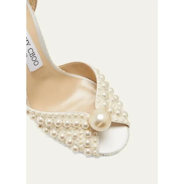 JIMMY CHOO Sacora Faux Pearl Sandals