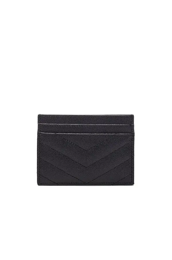 Saint Laurent Cassandre Card Case - Black & Gold