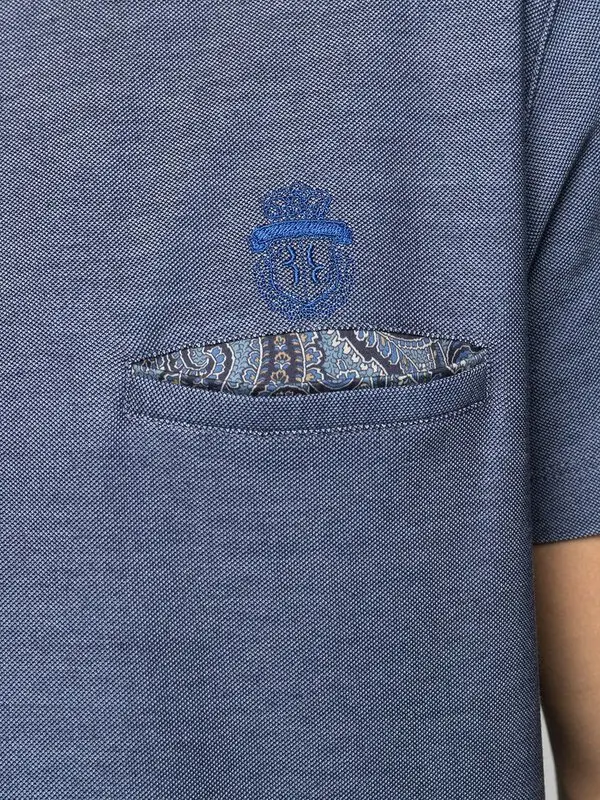 BILLIONAIRE Paisley Pocket Polo Shirt