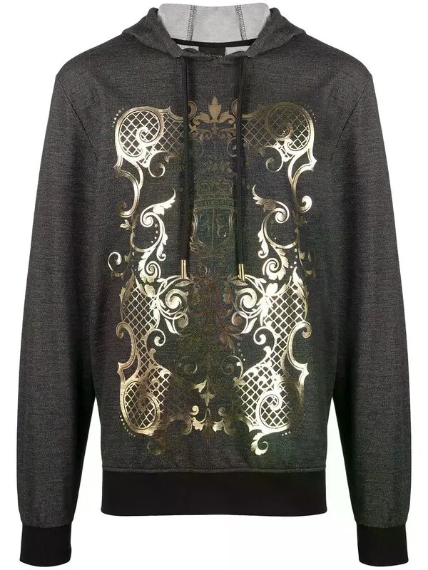 BILLIONAIRE Baroque-print Hooded Sweatshirt