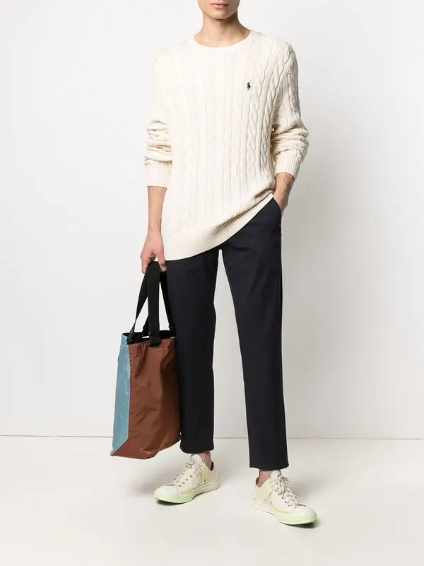 Polo Ralph Lauren Cream Cotton Cable Knit Sweater