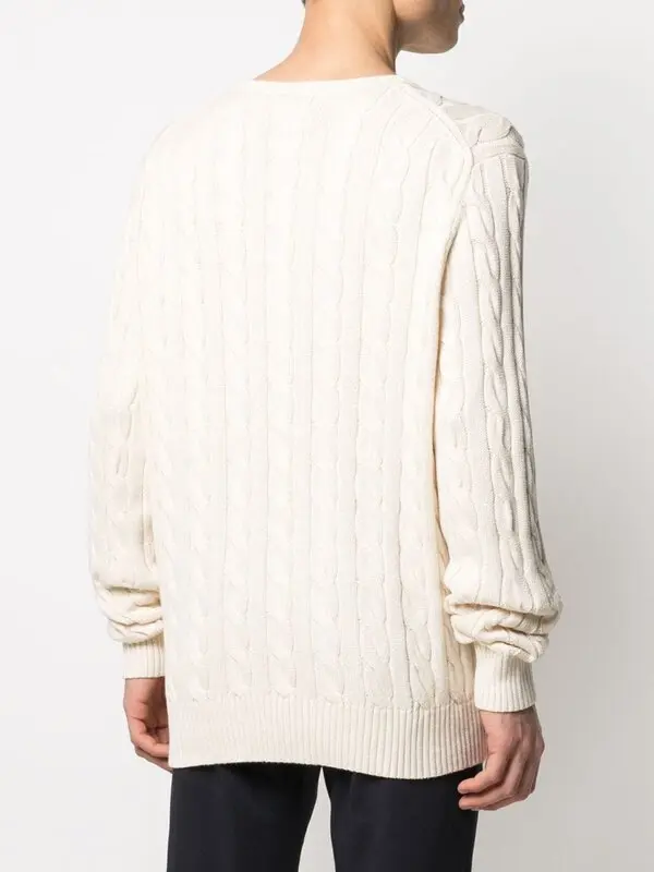Polo Ralph Lauren Cream Cotton Cable Knit Sweater