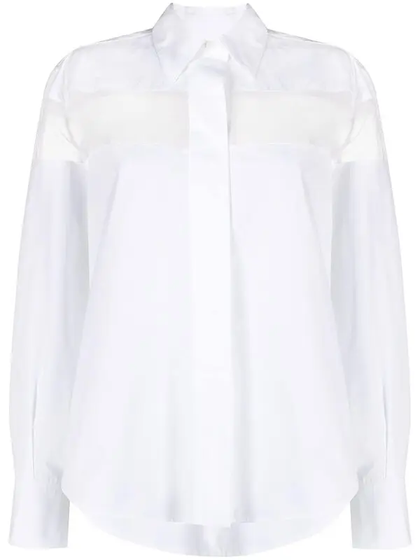 Valentino Garavani Sheer-panel Long-sleeve Shirt