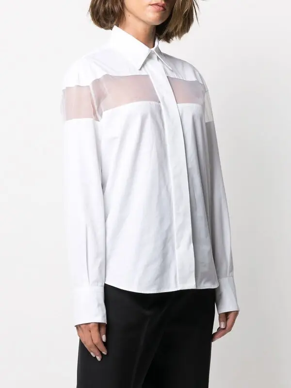 Valentino Garavani Sheer-panel Long-sleeve Shirt