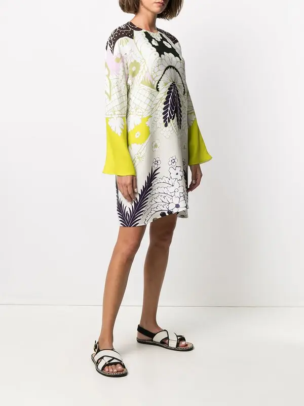 Valentino Garavani Abstract-print Long-sleeve Dress