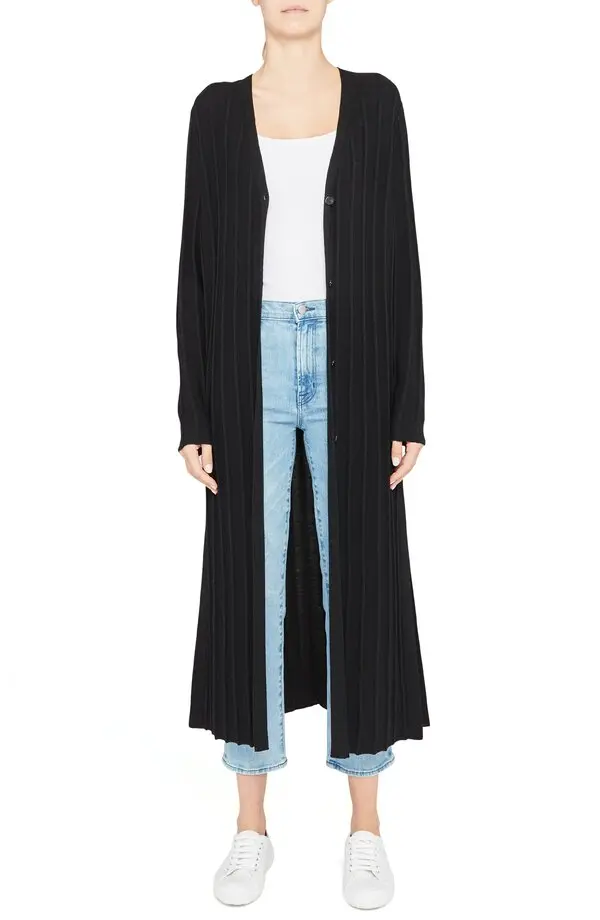 Theory Wide Rib Merino Wool Cardigan Duster