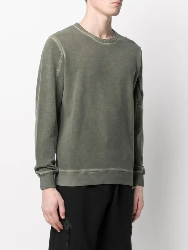 C.P. COMPANY Faded Effect Crewneck Weathirt