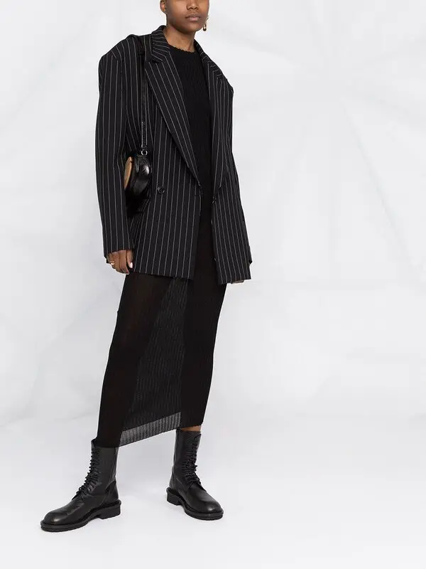 MAISON MARGIELA Ribbed-knit Sheer Midi Dress