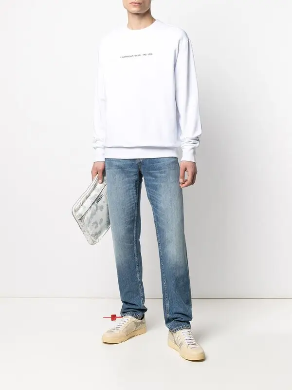 DIESEL® Cotton Sweatshirt With Embroidered Logo