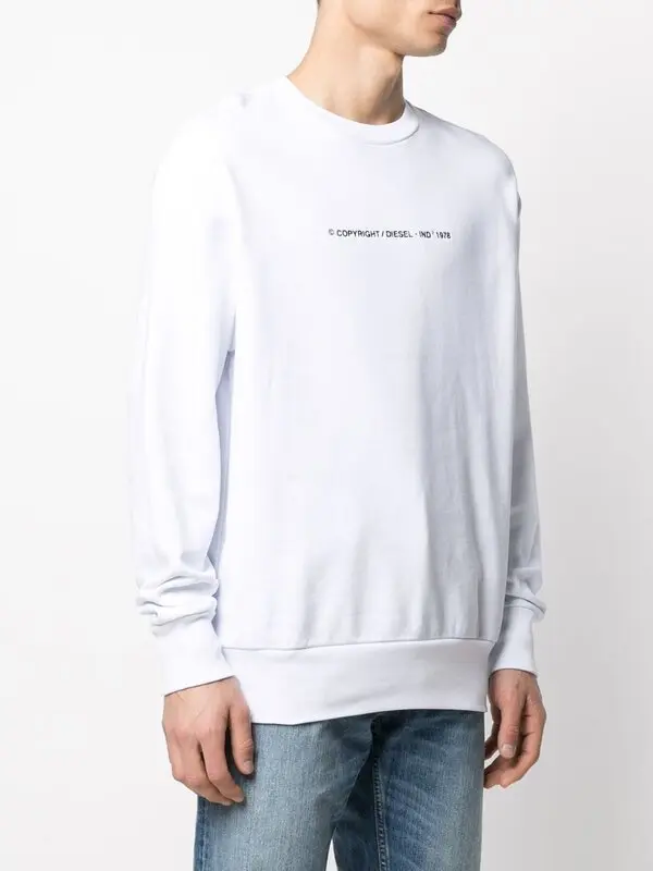 DIESEL® Cotton Sweatshirt With Embroidered Logo