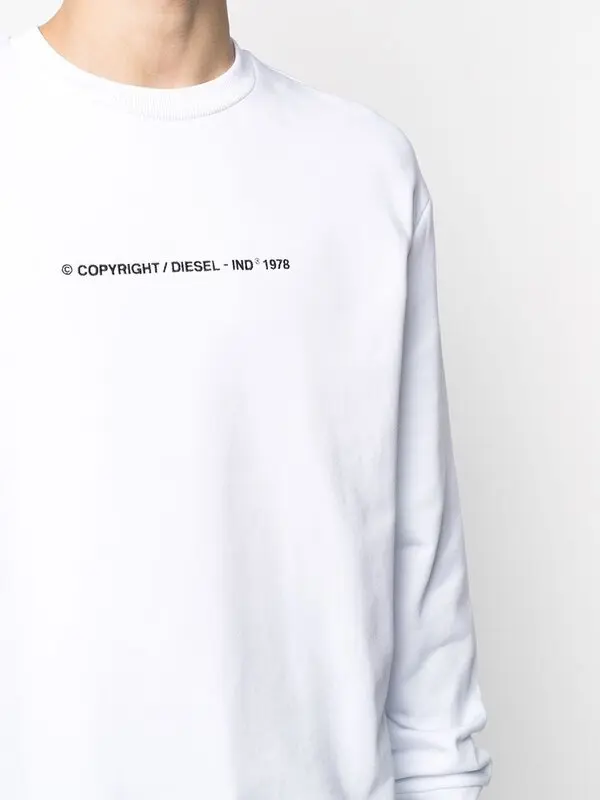 DIESEL® Cotton Sweatshirt With Embroidered Logo