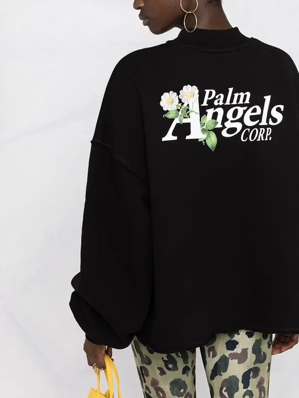 Palm Angels Daisy Logo Cotton Sweatshirt