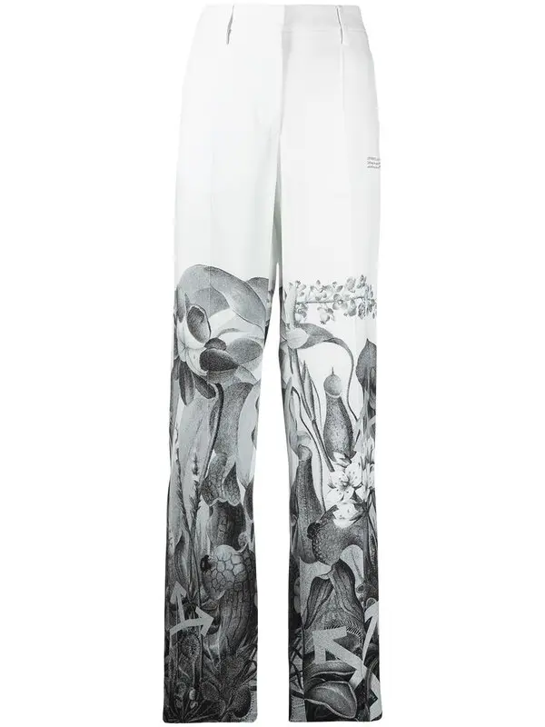 Off-White Botanical Print Trousers