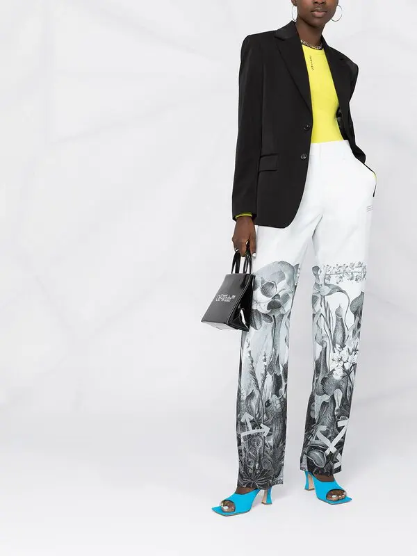 Off-White Botanical Print Trousers