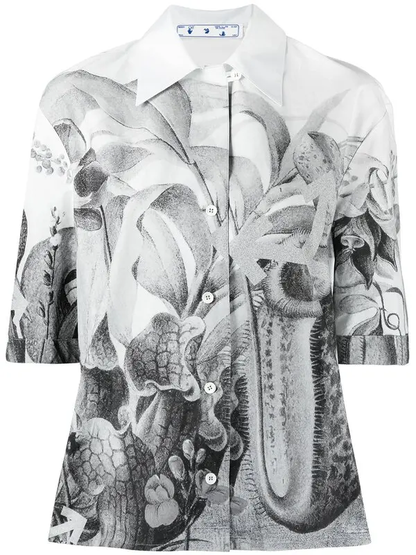 Off-White Botanical-print Shirt - White