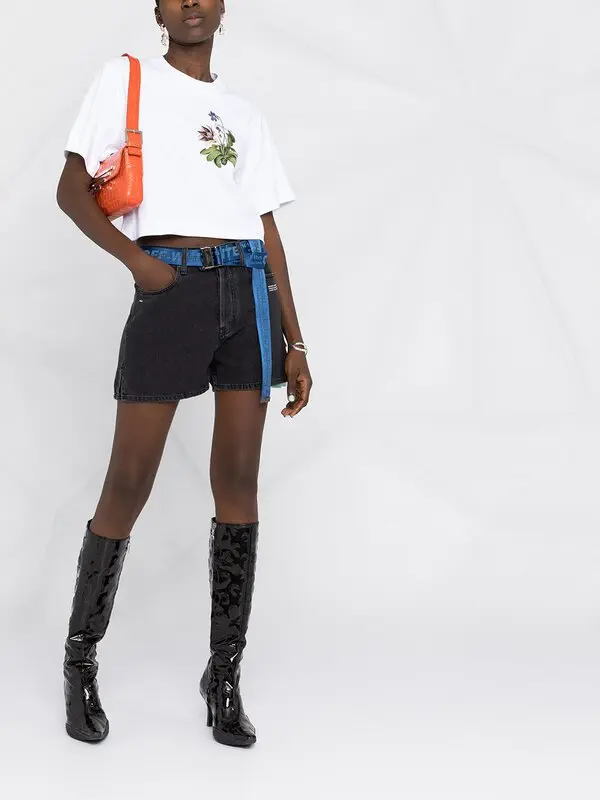 Off-White Botanical Arrows Cropped T-shirt