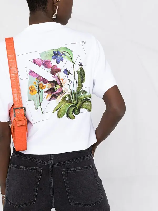 Off-White Botanical Arrows Cropped T-shirt