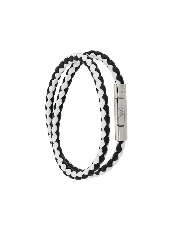 TOD'S Braided Wrap Around Bracelet - Black
