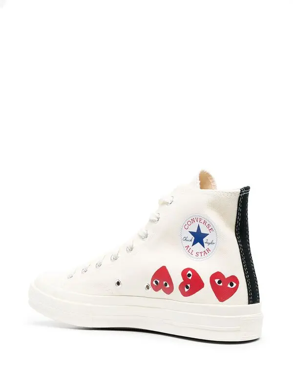 CONVERSE X COMME DES GARONS PLAY Chuck 70 Hi Multi Hearts Sneakers - Neutrals