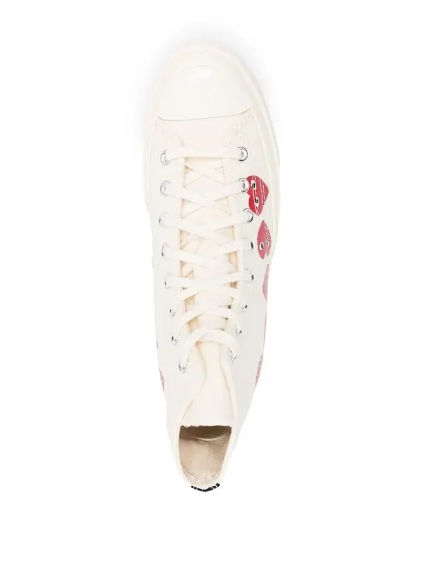 CONVERSE X COMME DES GARONS PLAY Chuck 70 Hi Multi Hearts Sneakers - Neutrals