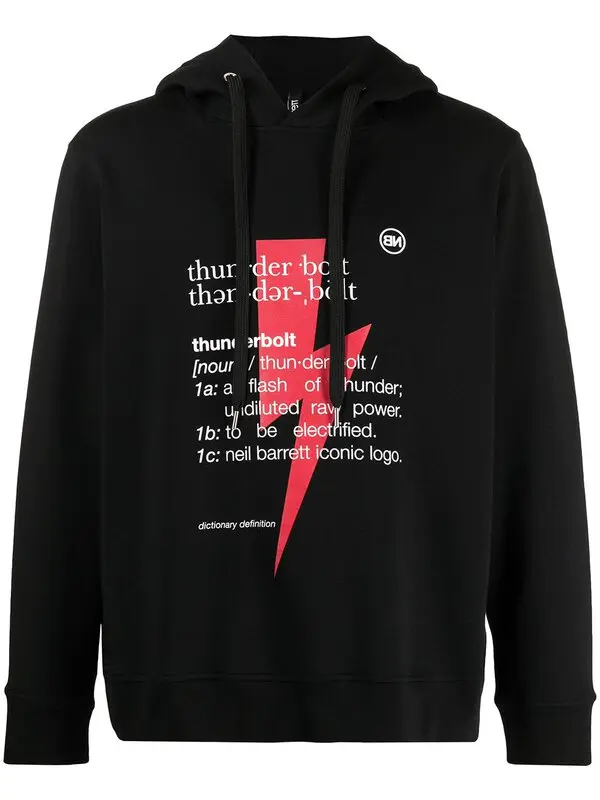 Neil Barrett Thunderbolt Print Hoodie