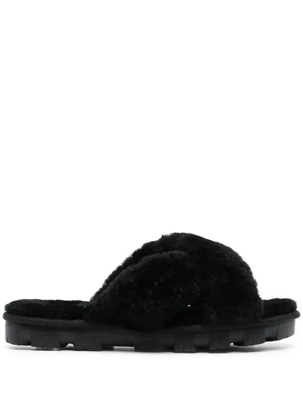 UGG Fusette Crossover-strap Slides - Black