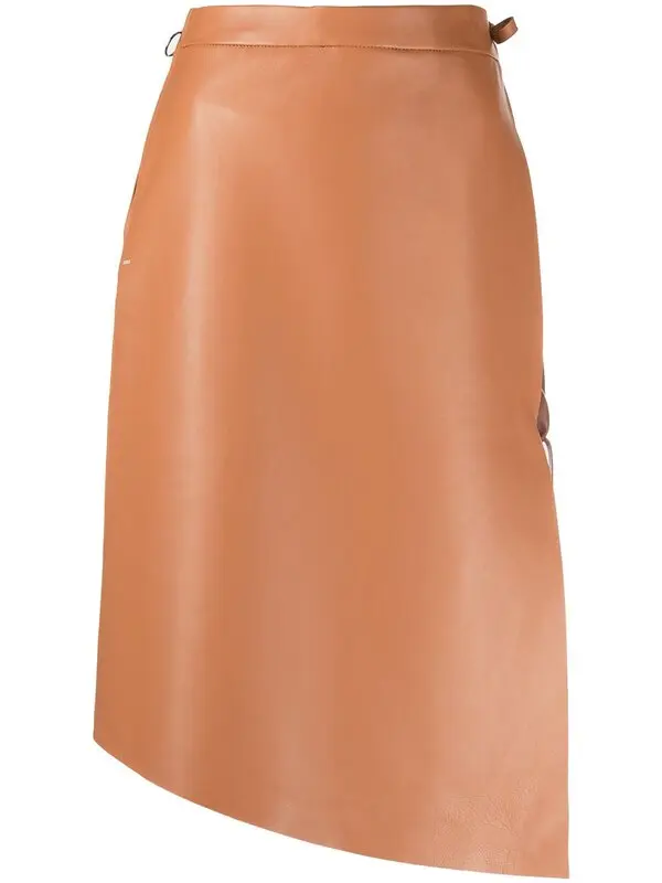Off-White Leather Midi Skirt