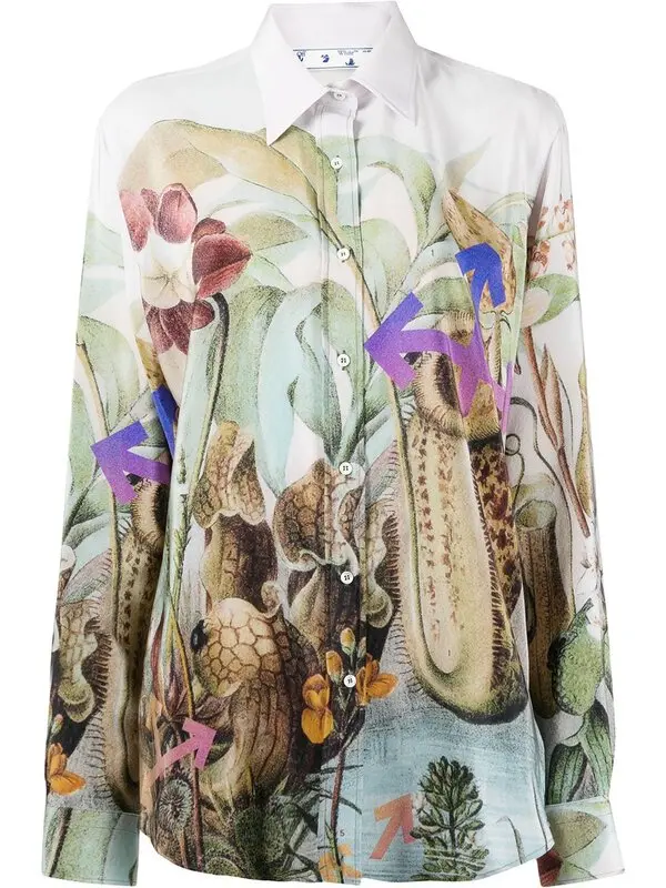 Off-White New Botanical Silk Shirt - White
