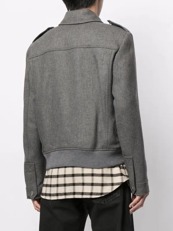 Off-White Logo-patch Military Jacket - Grey