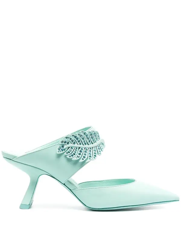 Nicholas Kirkwood Monstera Mules 70mm In Green - 50% Off | Editorialist