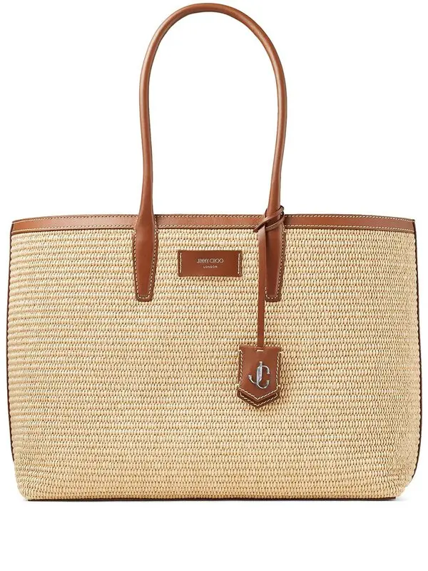 JIMMY CHOO Nine2five Raffia Tote Bag