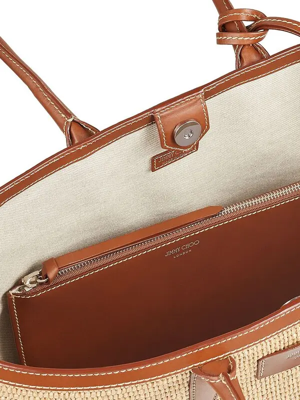 JIMMY CHOO Nine2five Raffia Tote Bag