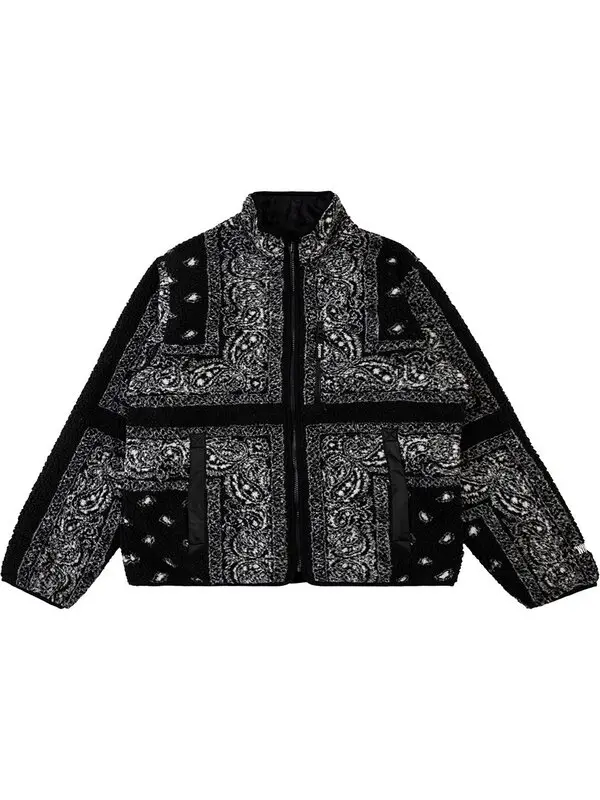 Supreme Reversible Bandana Fleece Jacket - Black
