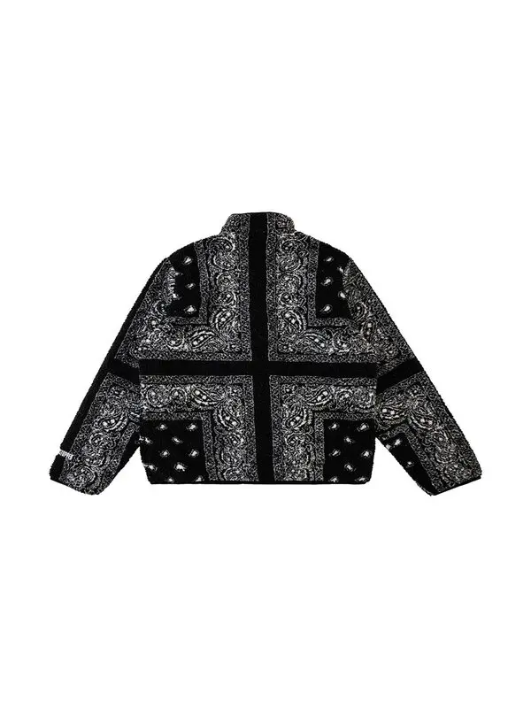 Supreme Reversible Bandana Fleece Jacket - Black