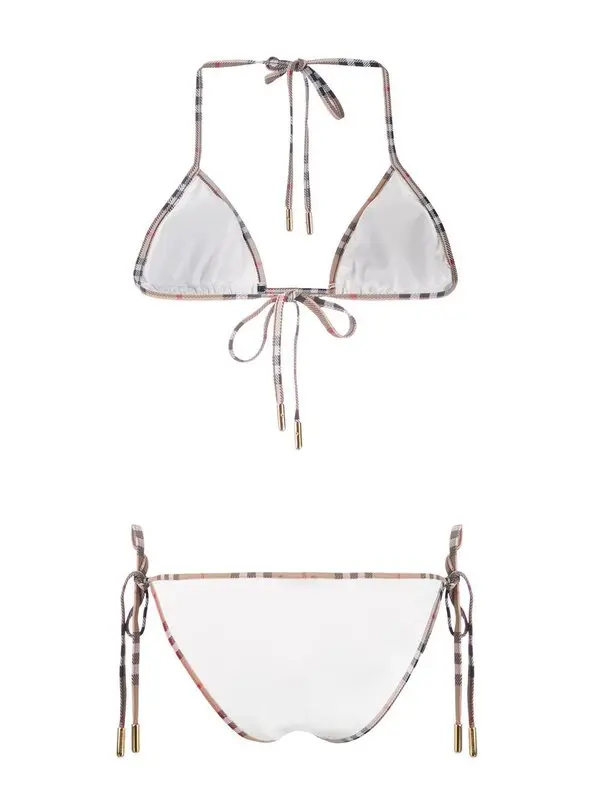 Burberry Vintage Check Trim Bikini - White