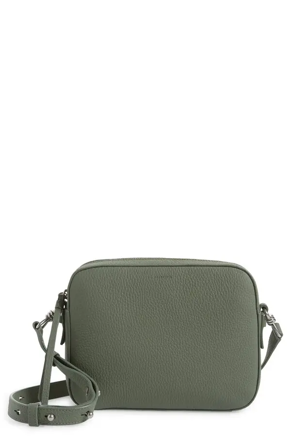 captain lea leather backpack The - Tan Vegan Backpack embellished crossbody bag Double pocket compartment Sage Green Leather Camera Bag