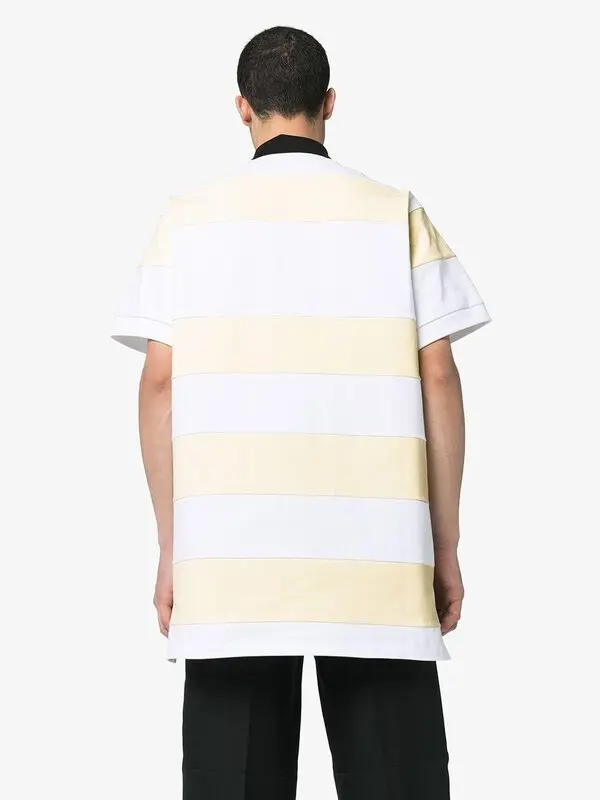 Prada Striped Camera Logo Polo Shirt