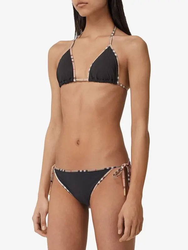 Burberry Check-trim Bikini - Black