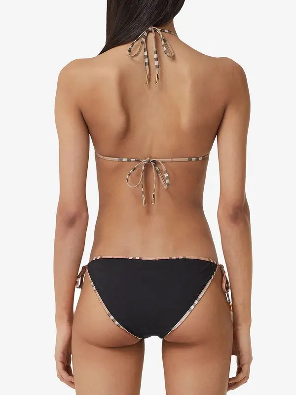 Burberry Check-trim Bikini - Black