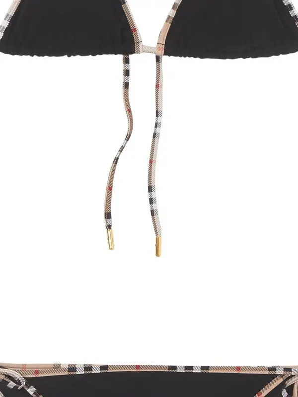 Burberry Check-trim Bikini - Black