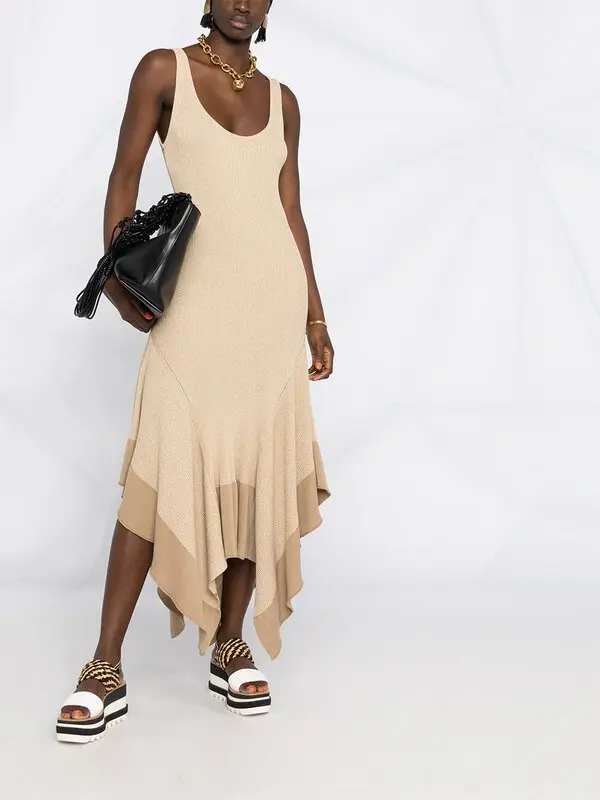Stella McCartney Rib-knit Handkerchief-hem Dress