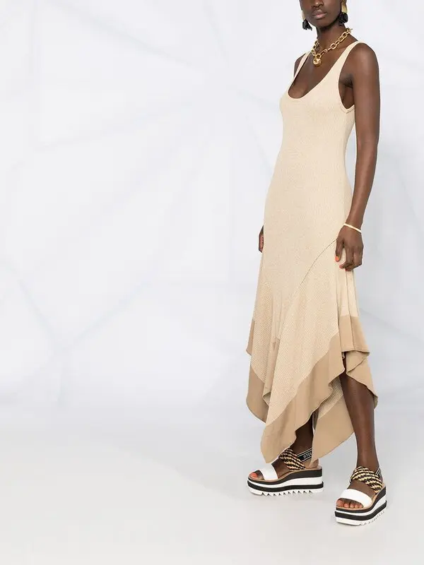 Stella McCartney Rib-knit Handkerchief-hem Dress