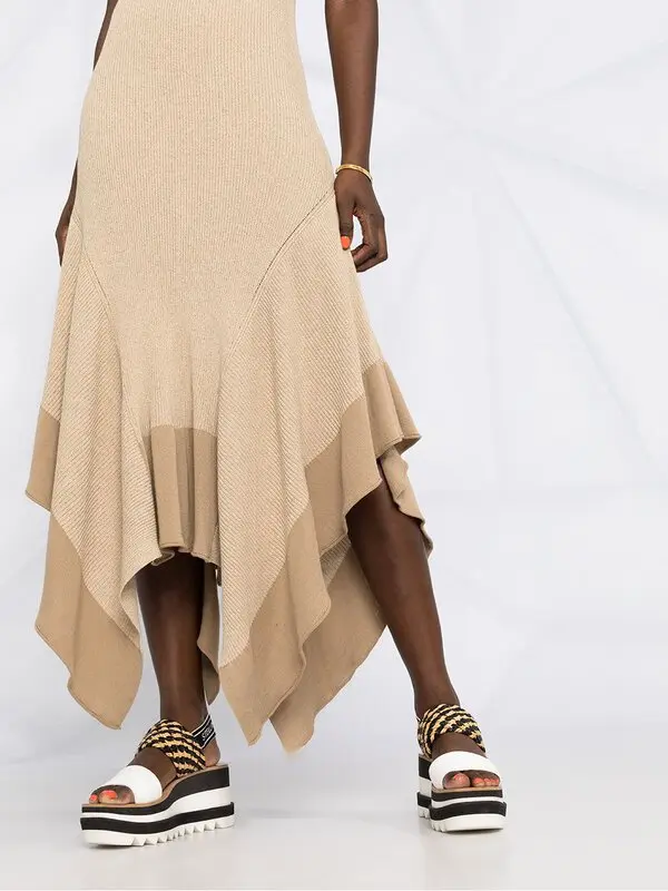 Stella McCartney Rib-knit Handkerchief-hem Dress